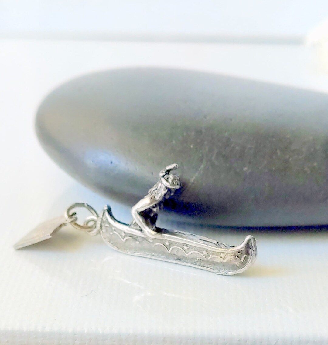 Sterling Silver Canoe Charm/pendant Vintage 925 Old Southwestern Silver ...