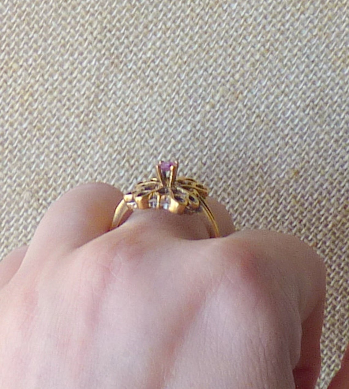 Sterling Silver Vermeil Pink Ruby Ring Size 8 3/4 Avon Ring - Etsy