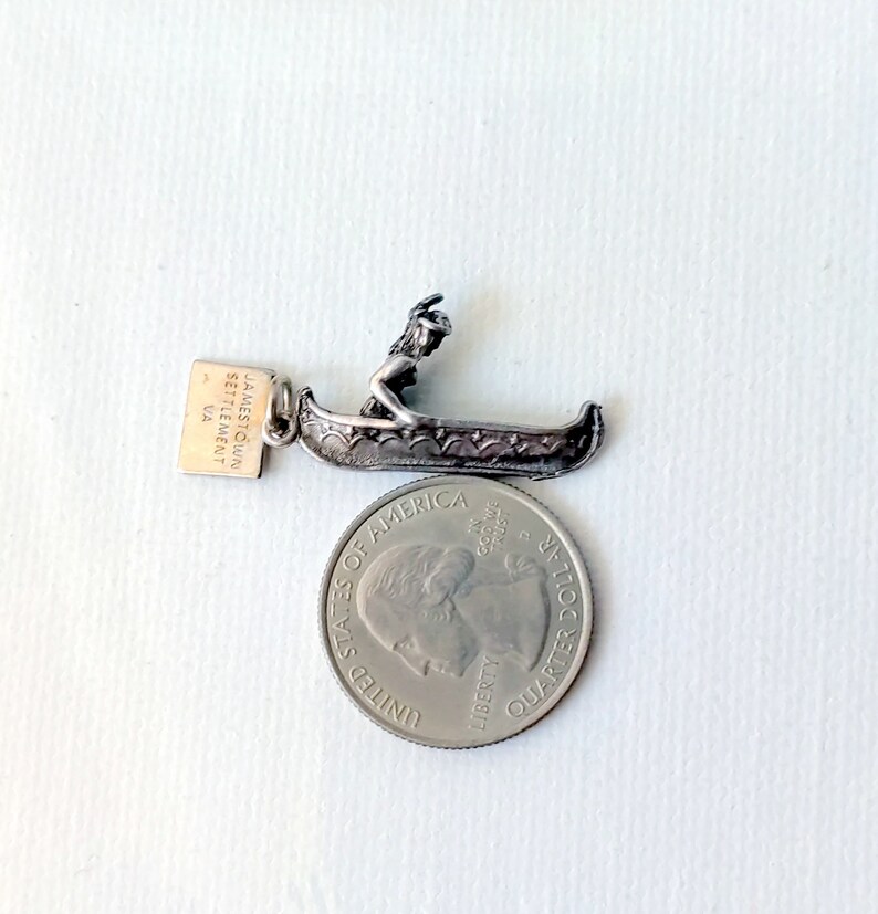 Sterling Silver Canoe Charm/pendant Vintage 925 Old Southwestern Silver ...