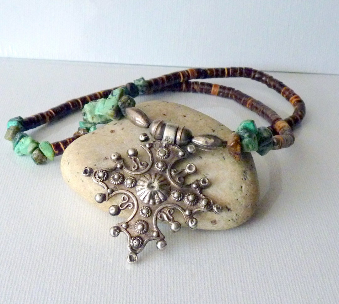 Sterling Silver Native American Turtle Shell Cross Necklace 23 ...