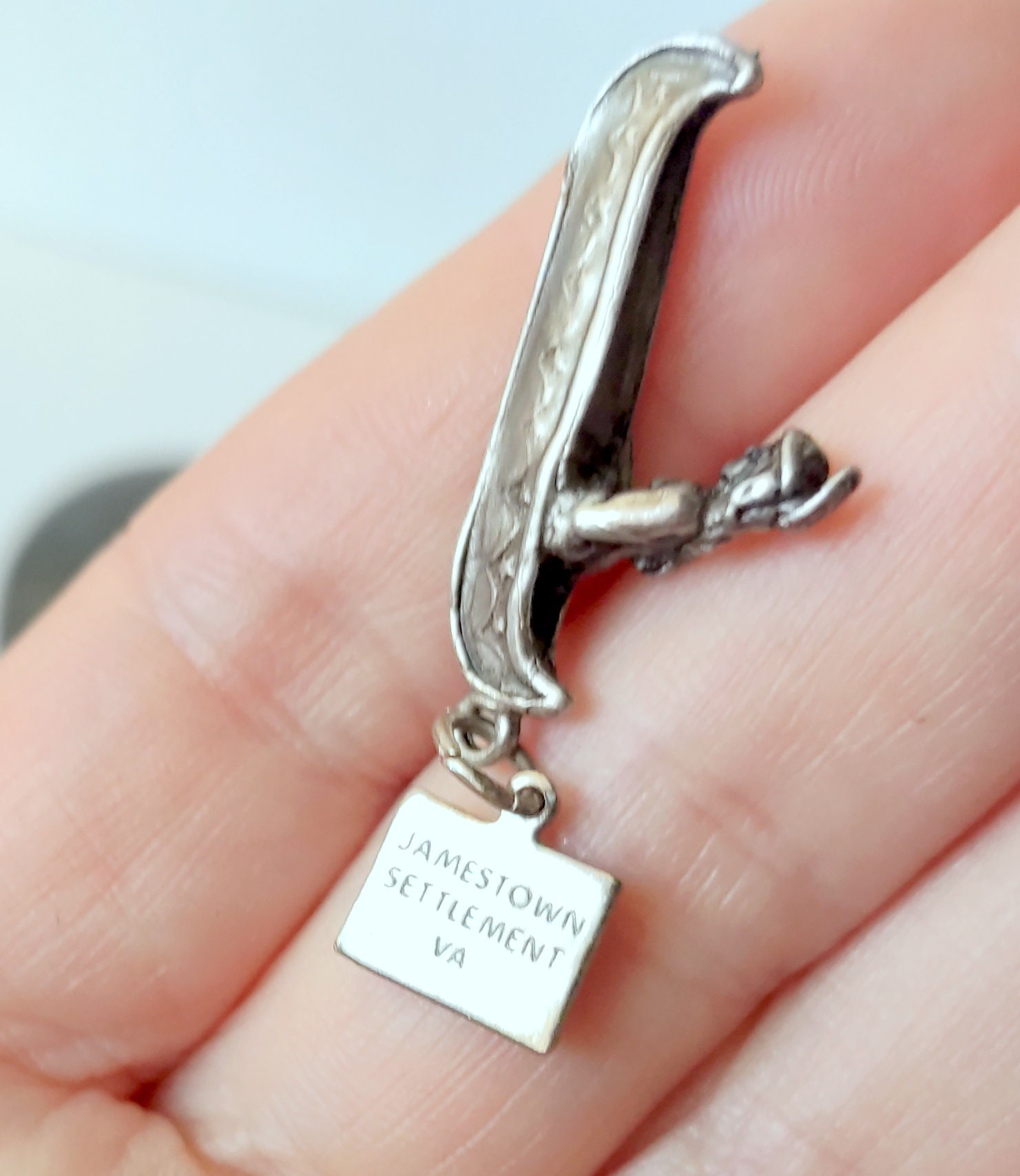 Sterling Silver Canoe Charm/pendant Vintage 925 Old Southwestern Silver ...