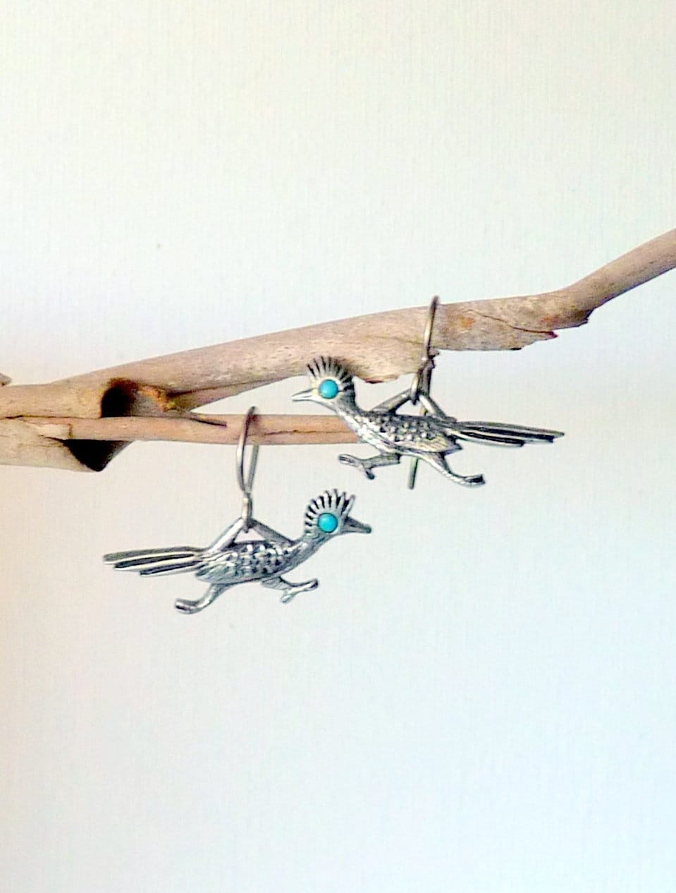 Signed J.ritter Pewter Roadrunner Earrings Southwestern Faux - Etsy