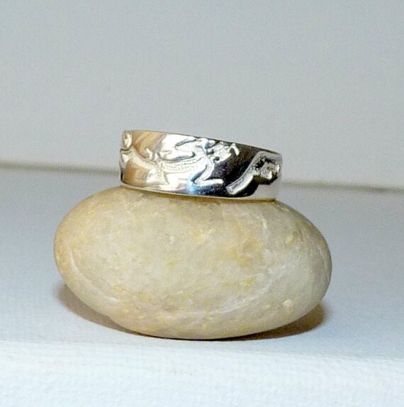 sterling silver lizard ring - Gem
