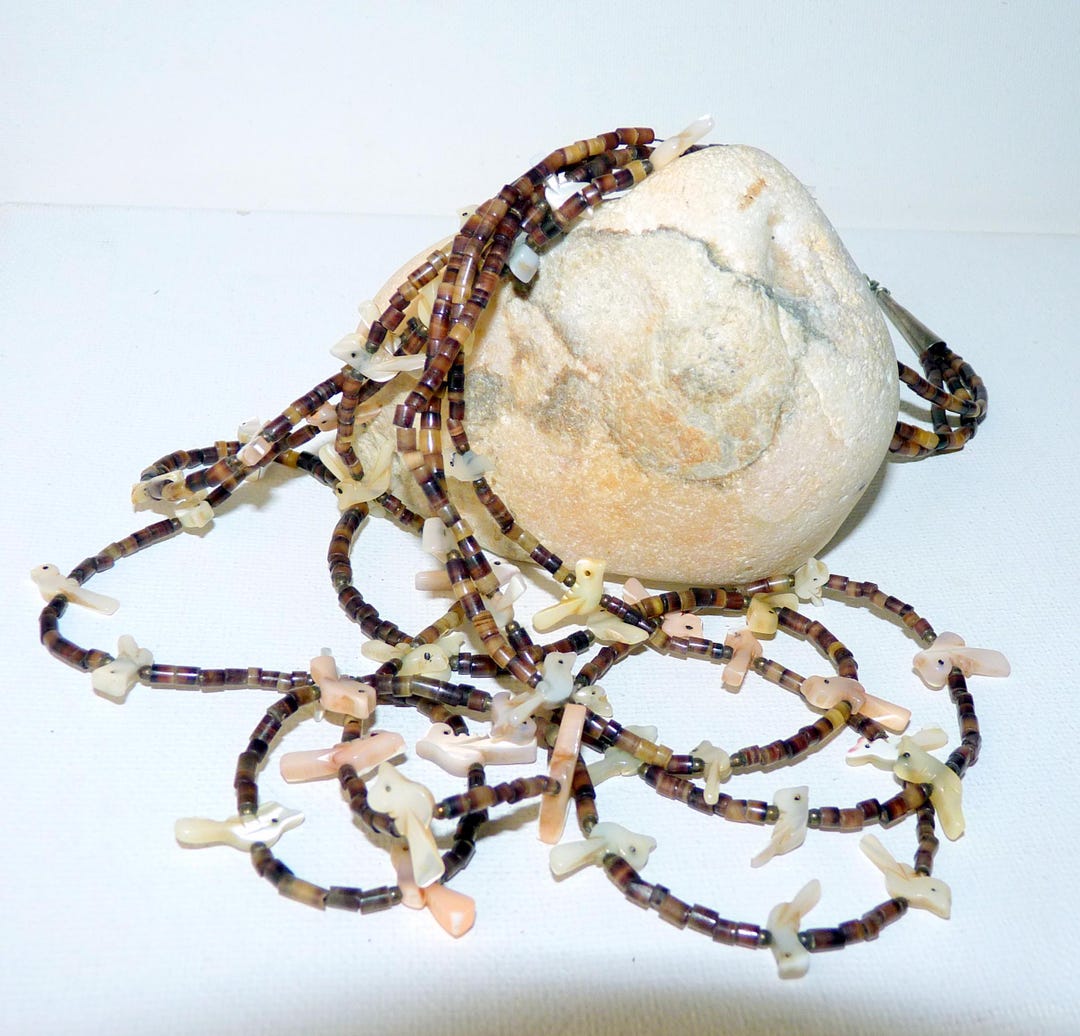 Sterling Silver Native American Turtle Shell Necklace 30" Southwestern ...