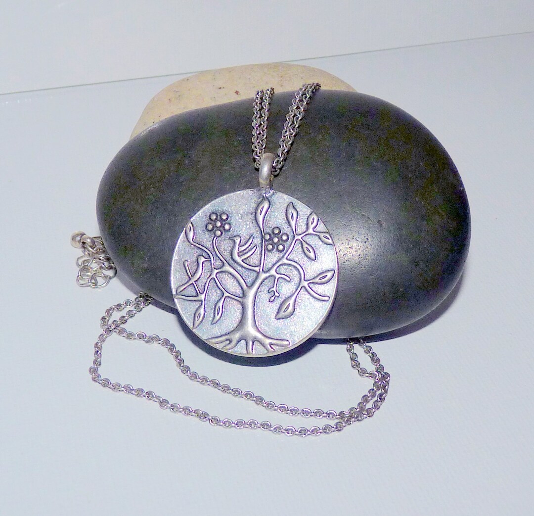 Silver Tree Pendant, Tree-of-life Pendant Chain 16 +3" Necklace ...
