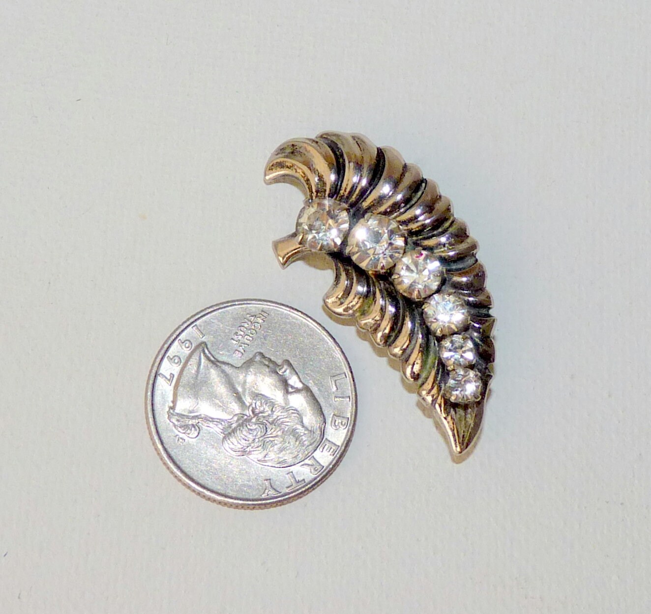 Vintage Sterling Silver Crystal Pin 925 Rhinestone Pendant | Etsy