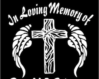 In Loving Memory of Angel Wings Vinyl Window Decal Sticker Car Truck ...