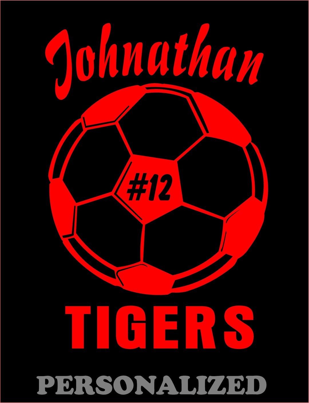 Personalized Soccer Player Decal Custom Name, Team and Number Vinyl Car ...