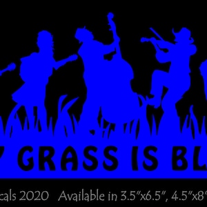 My Grass is Blue Decal Bluegrass Music Folk Musicians Playing Vinyl ...