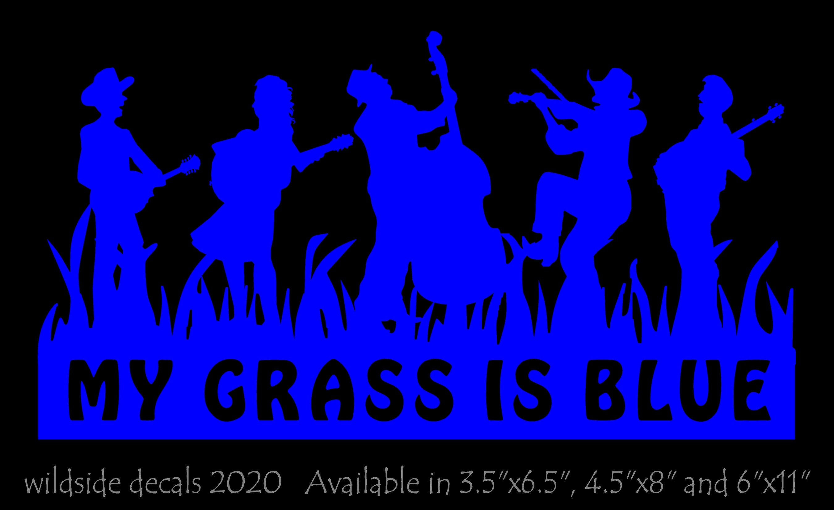 My Grass is Blue Decal Bluegrass Music Folk Musicians Playing Vinyl ...