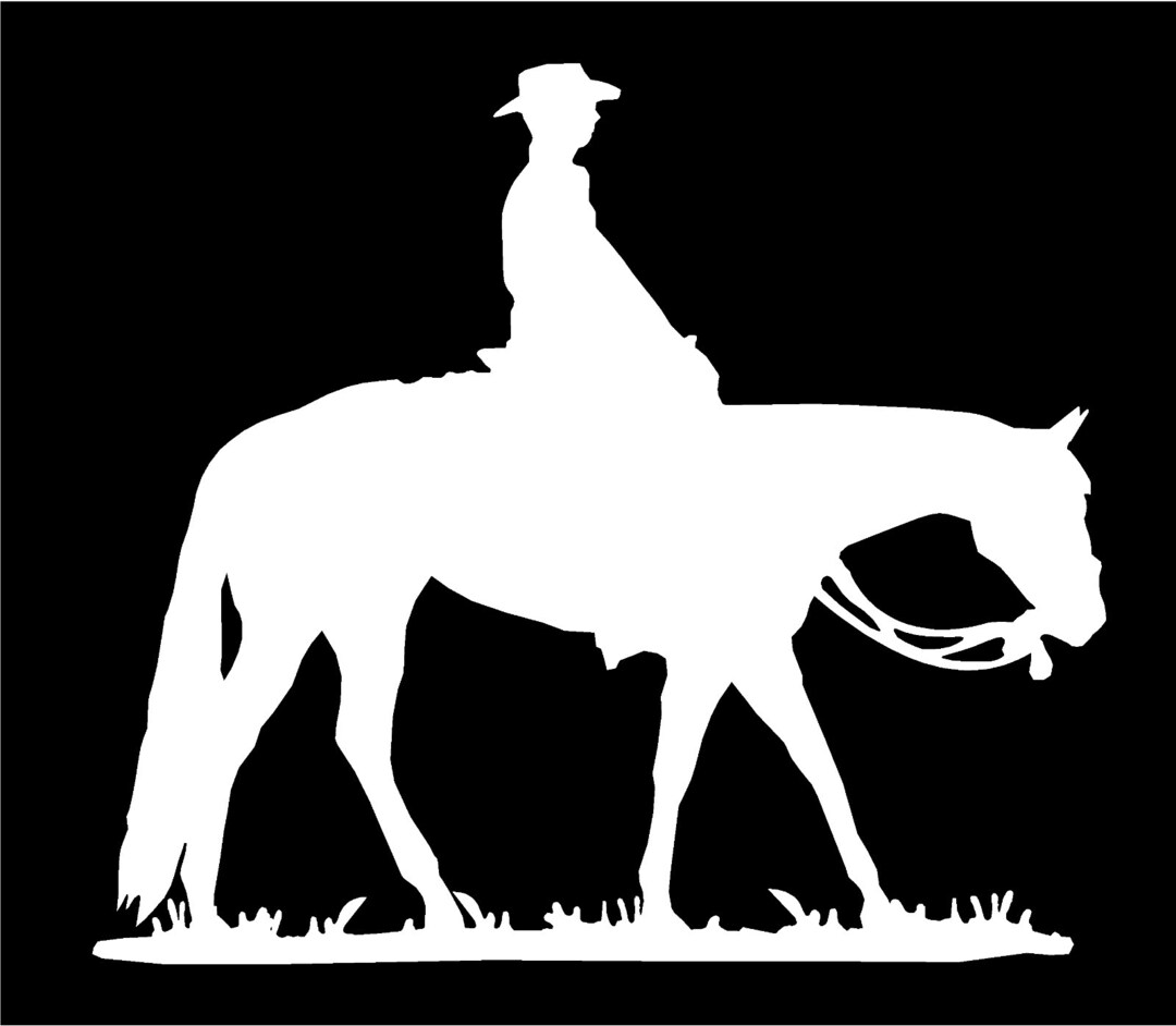 Cowboy and Horse Decal Trail Rider Vinyl Decal Equestrian Car Truck ...