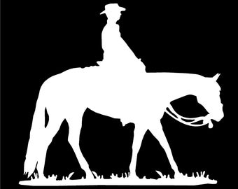 Cowboy Decal Contour Cut Vinyl Decal Equestrian Car Truck - Etsy