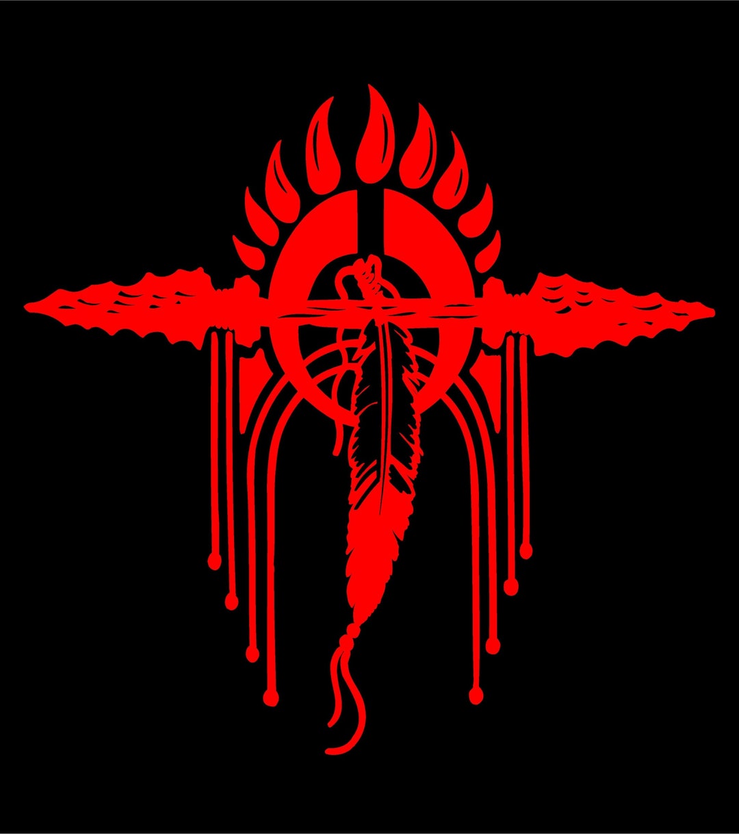 Native American Crest Decal Shield Contour Cut Vinyl Southwestern ...