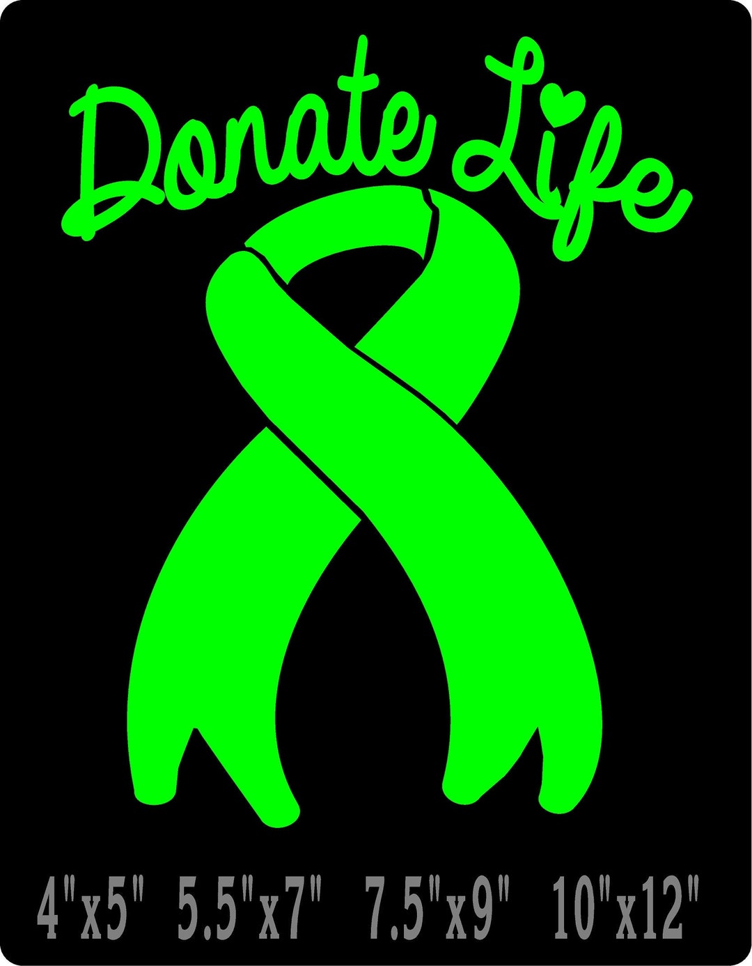 Donate Life Decal Organ Transplant Support Ribbon Contour Cut Vinyl ...