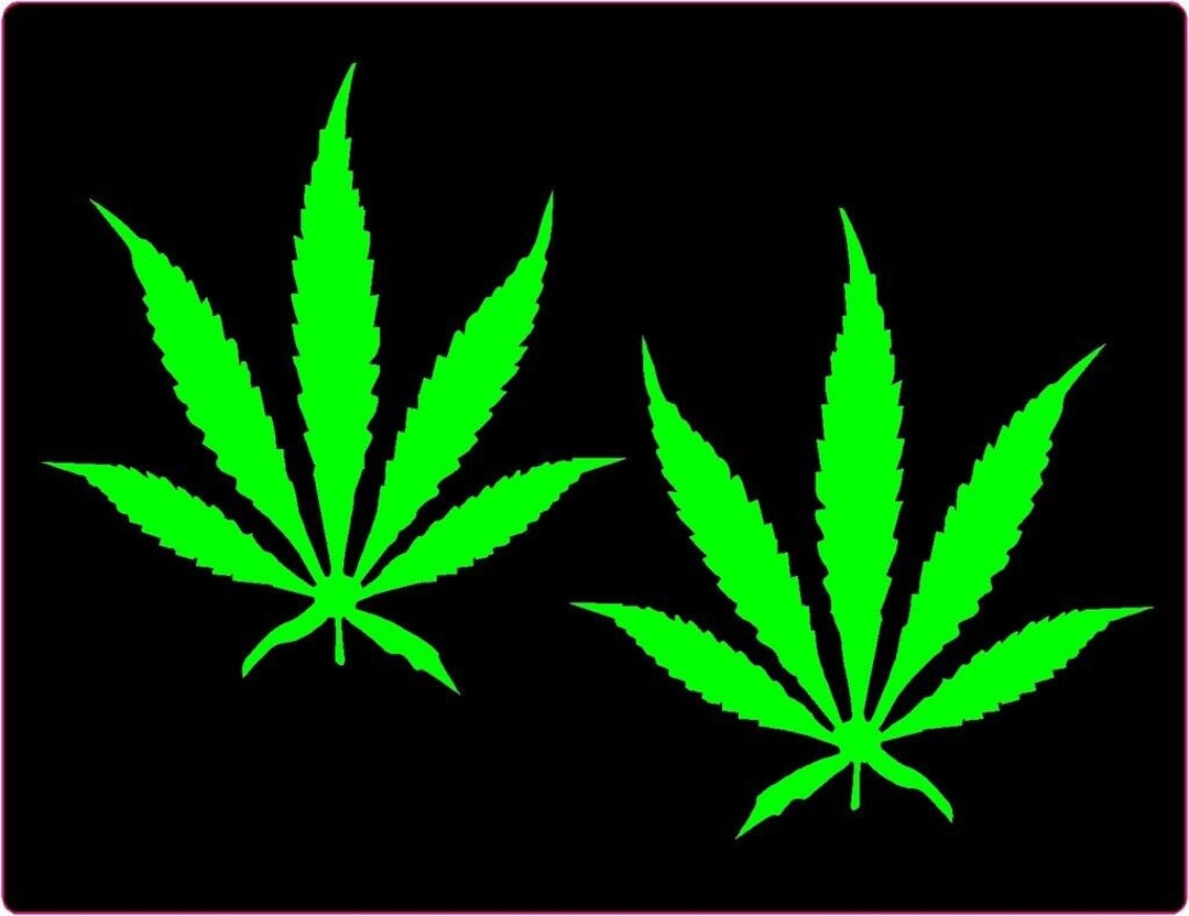 Marijuana Leaves Decals Set of Two Same Size Contour Cut Vinyl Sticker ...