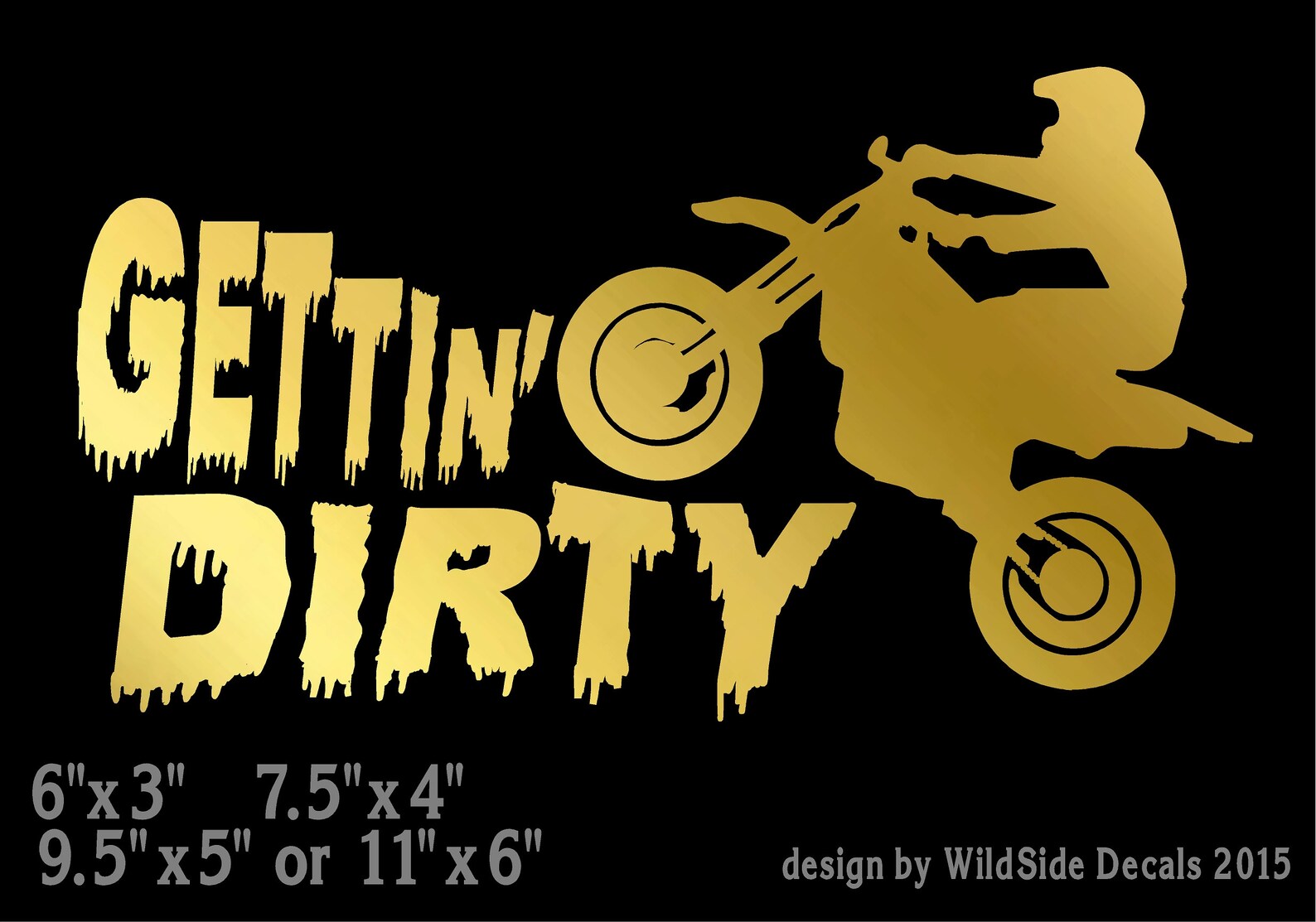 Dirt Bike Decal Gettin' Dirty Motorcycle Contour Cut Vinyl Sticker - Etsy