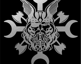 Odin Crest With Lunate Cross Decal Car Window Laptop Vinyl | Etsy