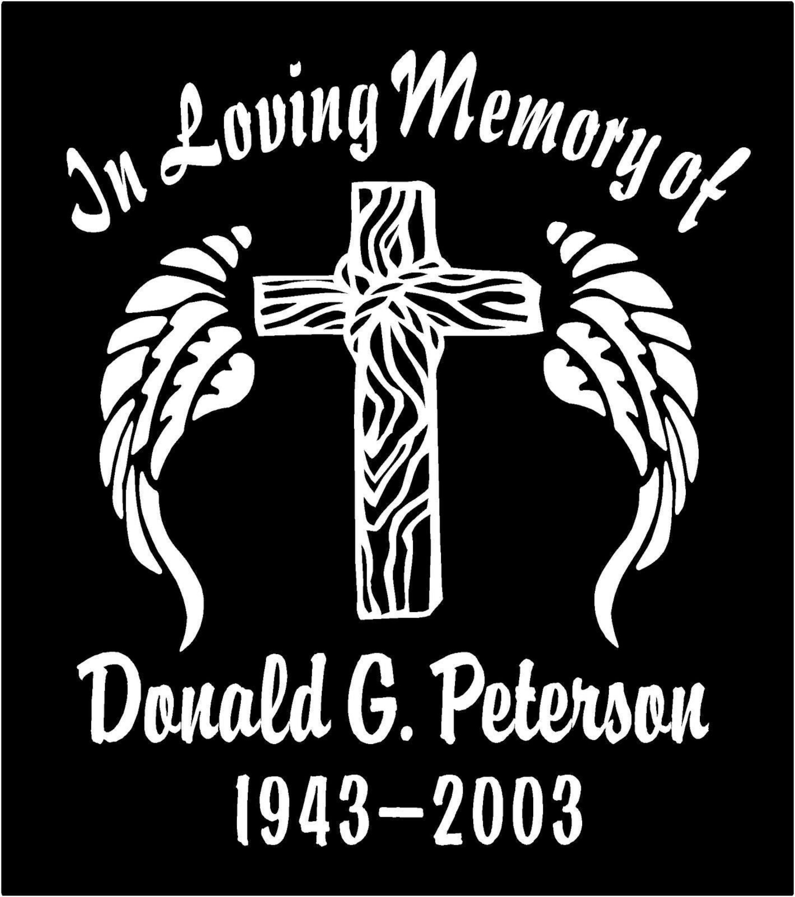 In Loving Memory of Vinyl Decal Cross and Wings Custom - Etsy