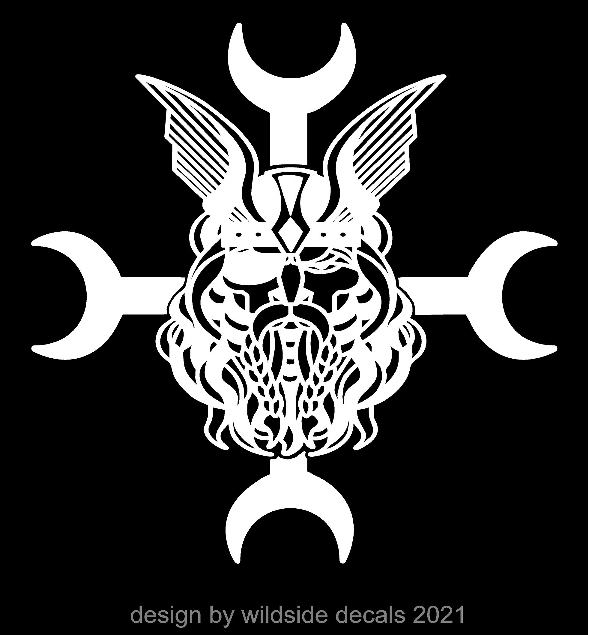 Odin Crest With Lunate Cross Decal Car Window Laptop Vinyl Nordic Norse ...