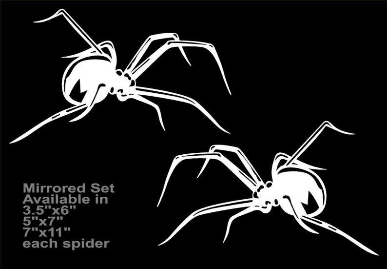 Spider Decals Mirrored Image Set Contour Cut Vinyl Decal Car Truck ...