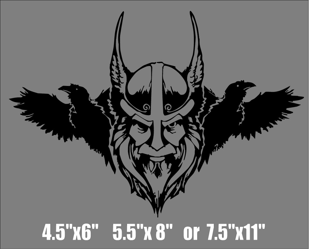 Odin With Ravens Decal Car Window Laptop Vinyl Nordic Norse Viking ...
