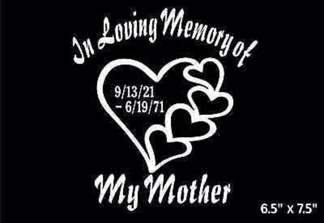 In Loving Memory of With Hearts Vinyl Decal Custom Memorial Name and ...