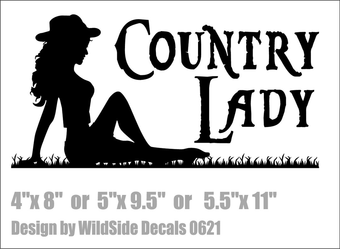 Country Lady With Sexy Country Girl Contour Cut Vinyl Sticker - Etsy
