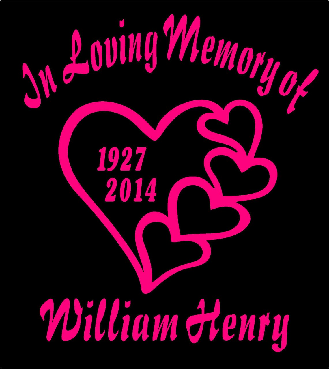 In Loving Memory of Vinyl Decal Hearts Custom Memorial Name - Etsy
