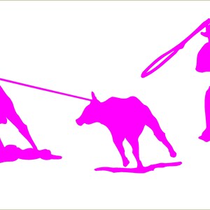 Team Roping Horse Decal Rodeo Contour Cut Sticker - Etsy