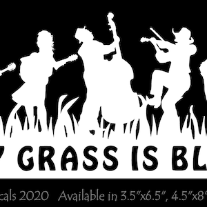 My Grass is Blue Decal Bluegrass Music Folk Musicians Playing Vinyl ...