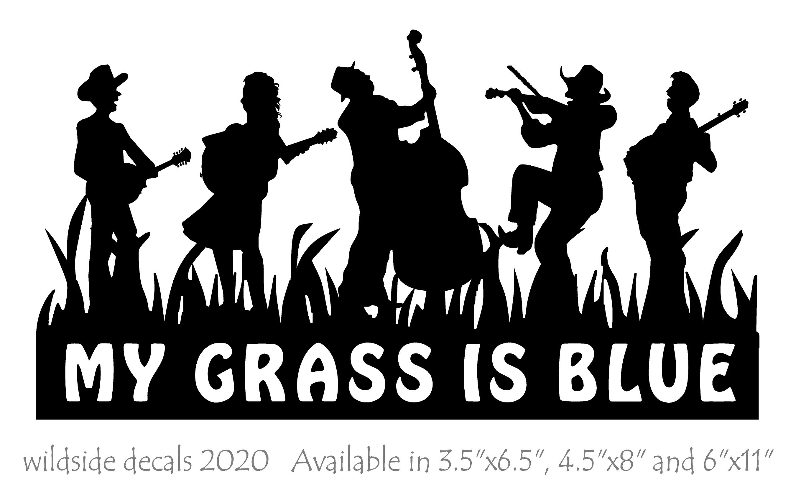 My Grass is Blue Decal Bluegrass Music Folk Musicians Playing Vinyl ...
