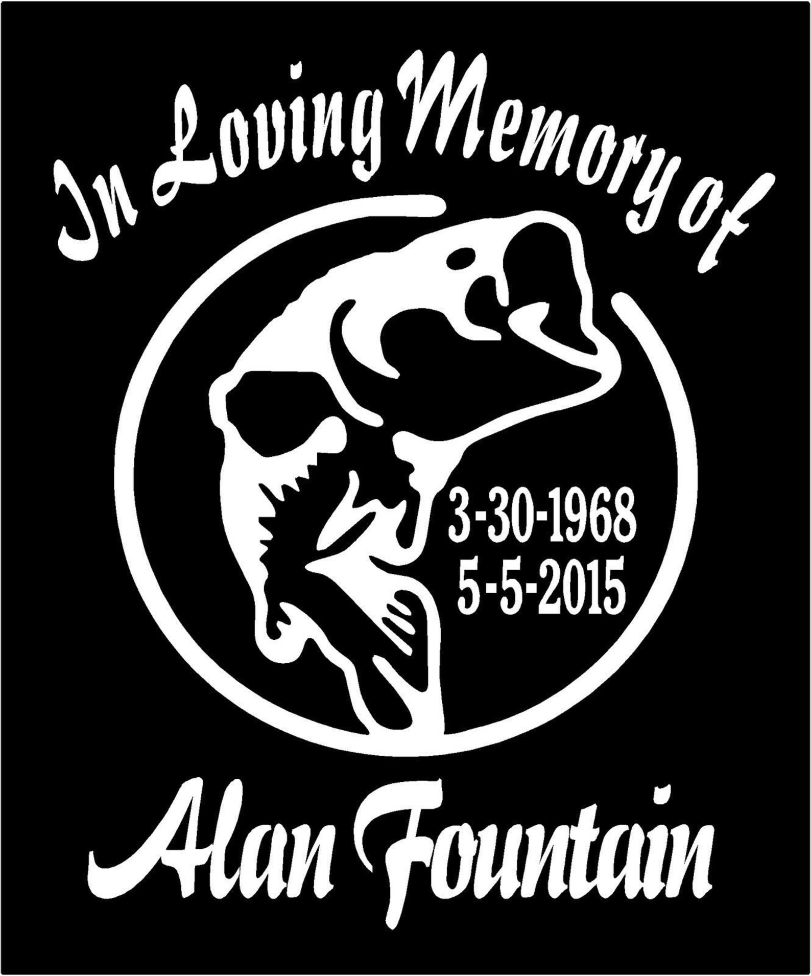 Bass Fish Memorial Vinyl Decal - Custom Name & Dates Window Sticker - Etsy
