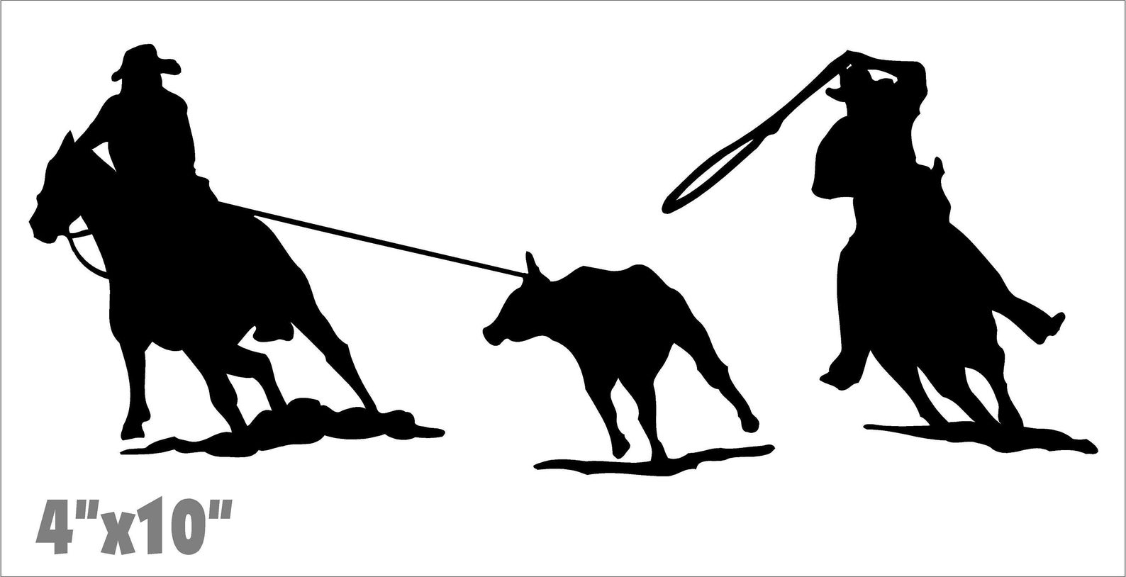 Team Roping Horse Decal Rodeo Contour Cut Sticker X 2 - Etsy