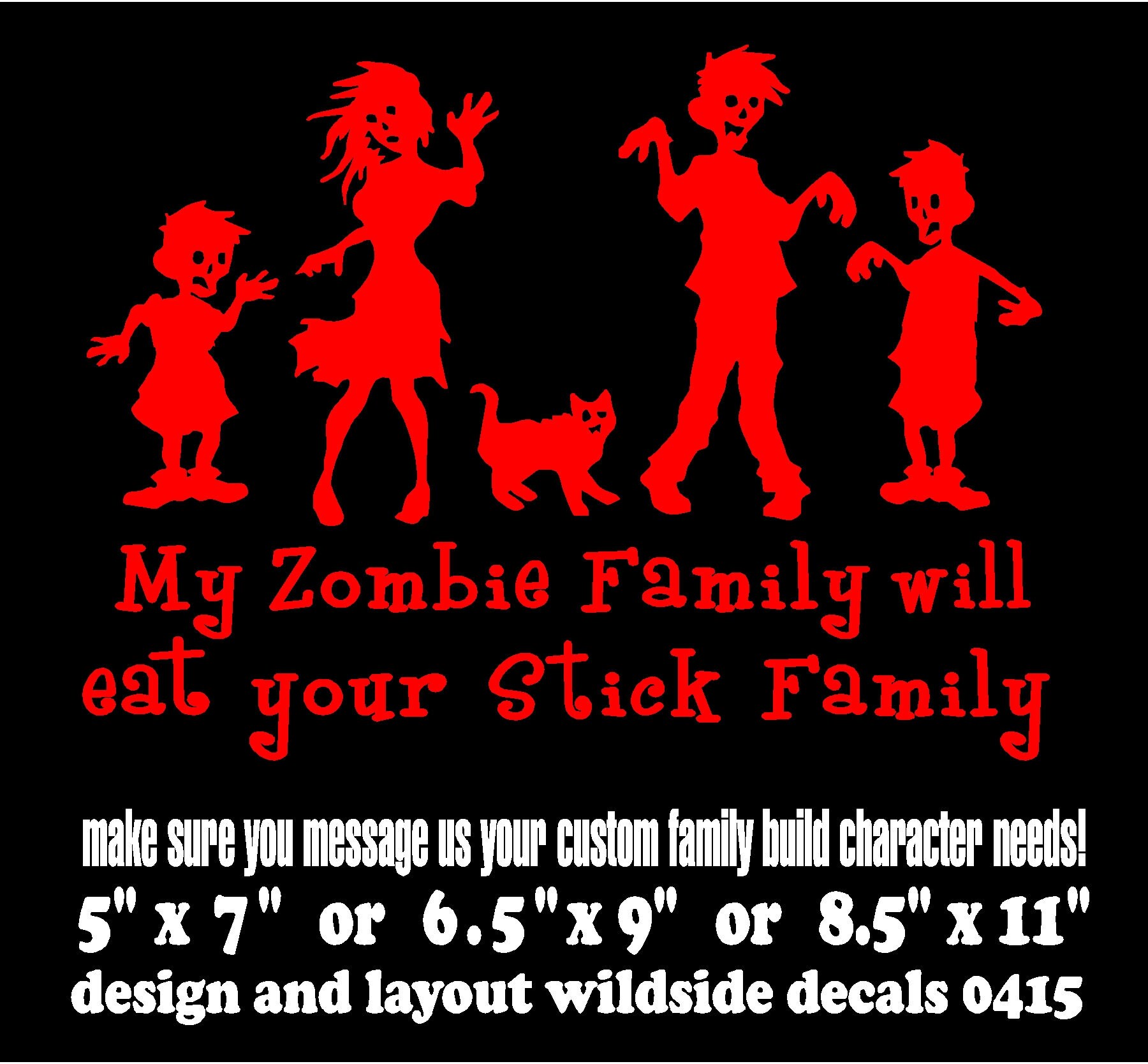 Zombie Stick Family Decals