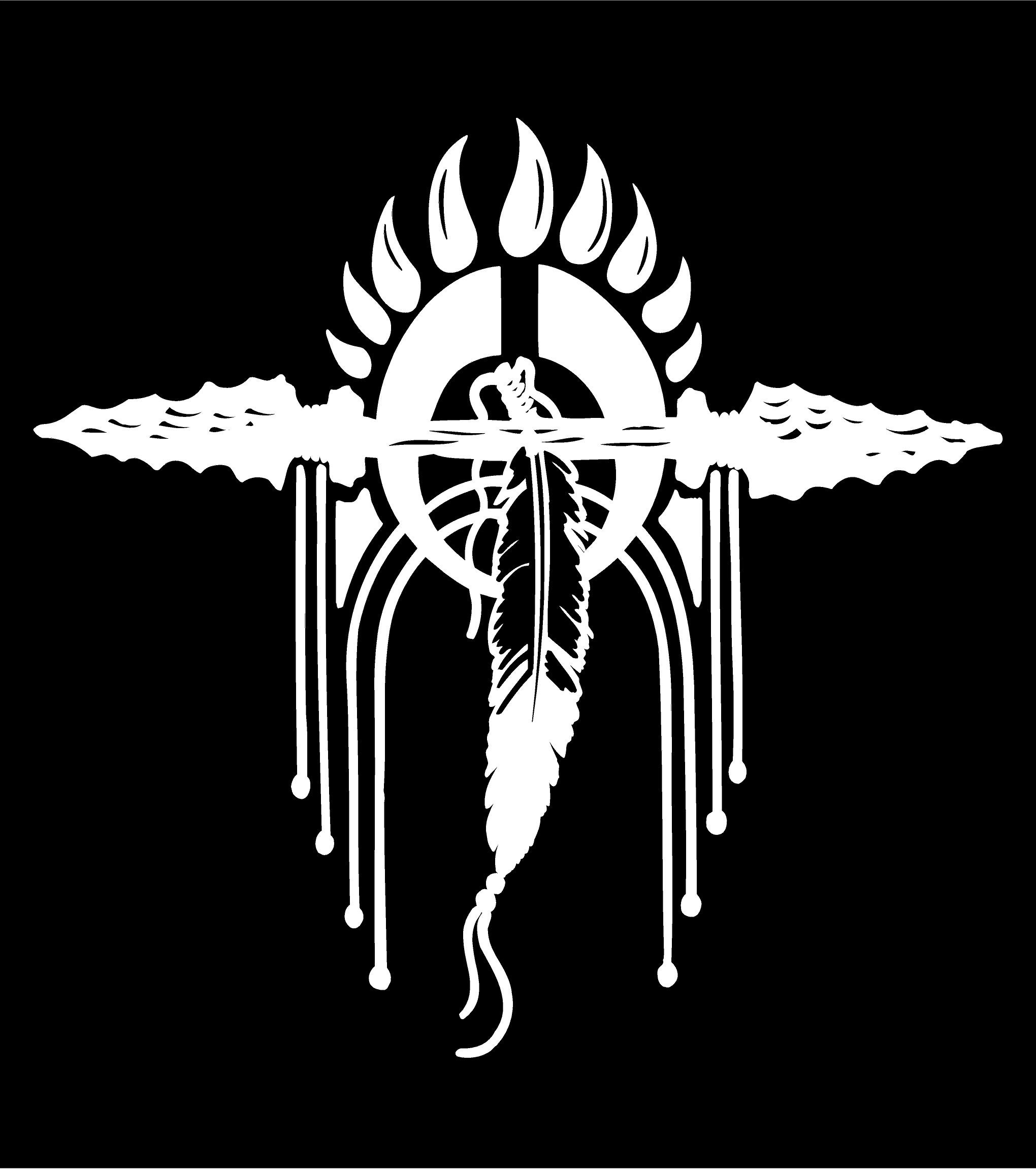 Native American Crest Decal Shield Contour Cut Vinyl Southwestern ...