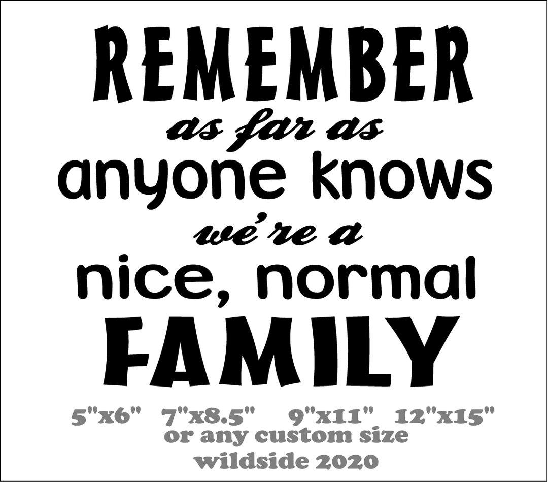 Nice Normal Family Decal Funny Vinyl Car Laptop Sticker - Etsy