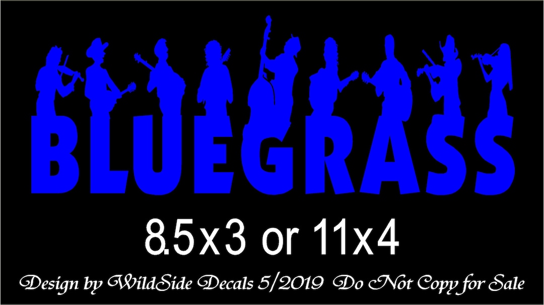 Bluegrass Music Decal Folk Musicians Playing Contour Cut Vinyl Stickers ...