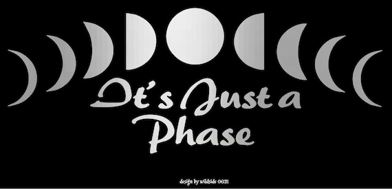 Moon Decal It's Just A Phase Phases Contour Cut Vinyl | Etsy