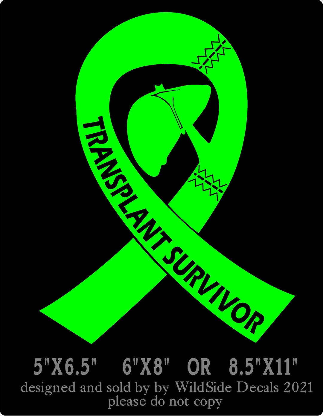 Liver Transplant Survivor Decal Organ Transplant Ribbon Contour Cut ...