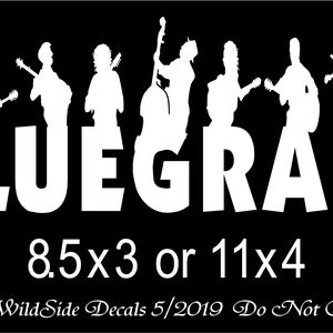 Bluegrass Music Decal Folk Musicians Playing Contour Cut Vinyl Stickers ...