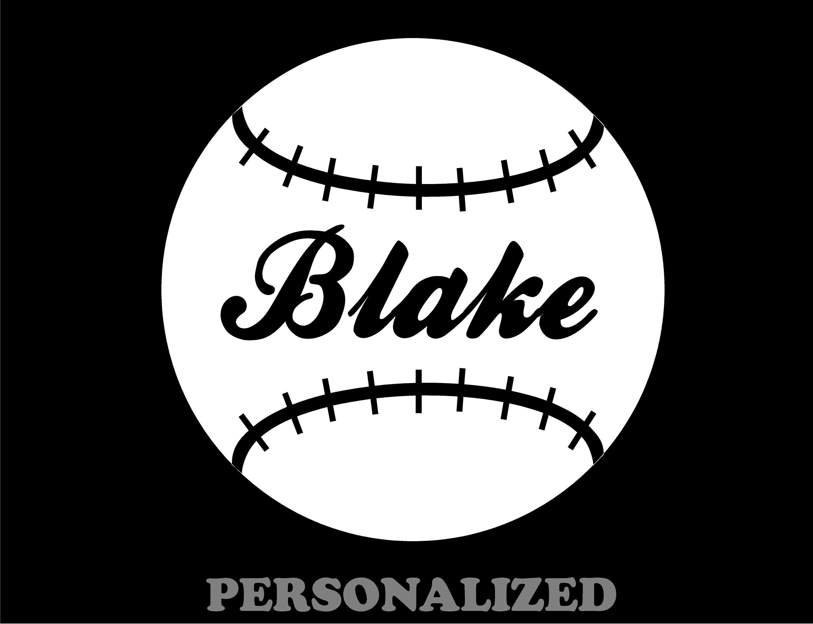Personalized Baseball Decal Custom Name Vinyl Car Window Sports Sticker ...