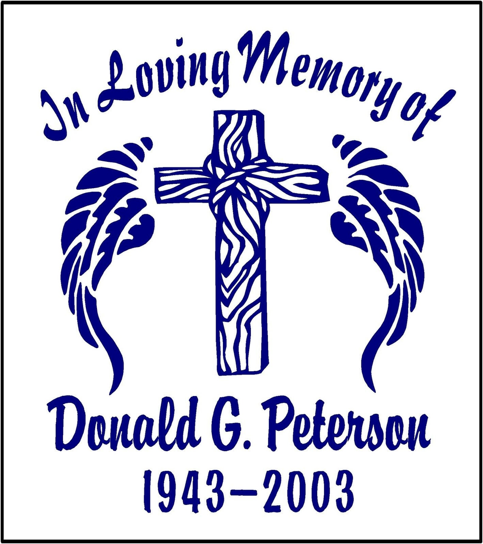 In Loving Memory of Vinyl Decal Cross and Wings Custom - Etsy