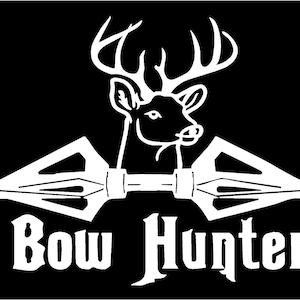 Bow Hunter Vinyl Decal With Deer and Arrowheads Contour Cut Hunting ...