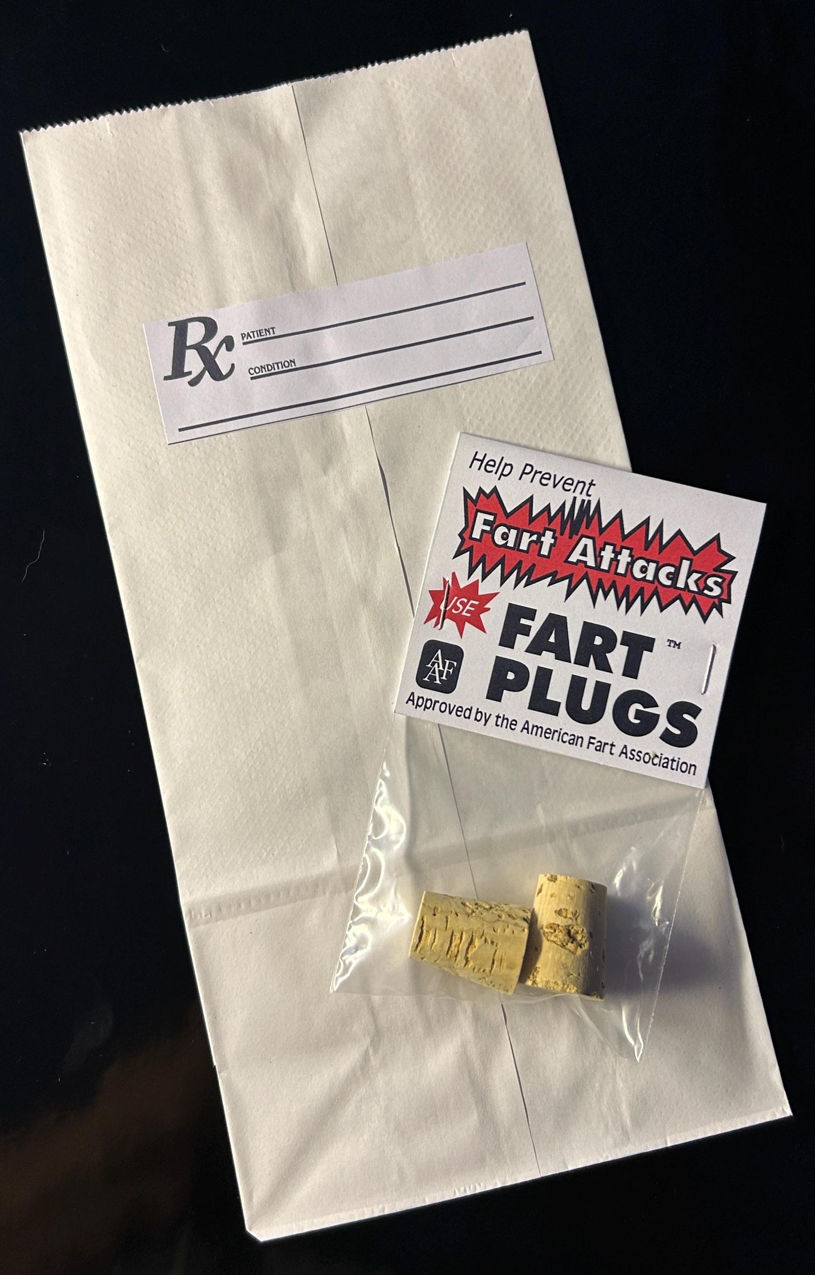 Fart Plugs With Prescription Bag Funny Gag Gifts Birthday Party ...