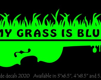 My Grass is Blue Decal Bluegrass Mandolin Contour Cut Vinyl - Etsy