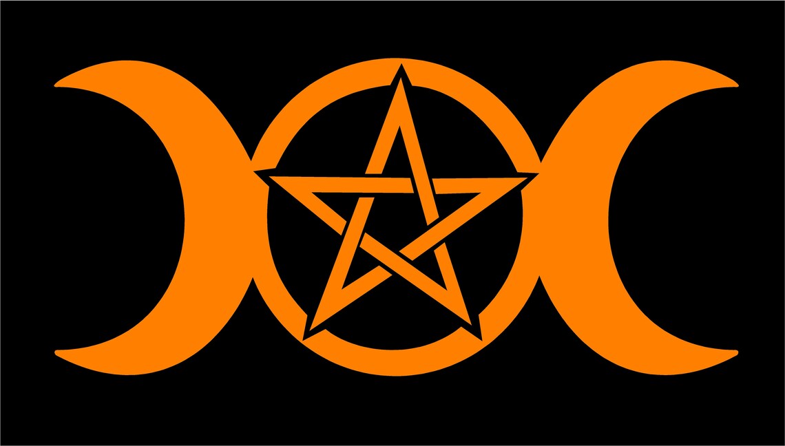 Triple Moon Goddess Decal With Pentacle Wicca Pagan Witch - Etsy