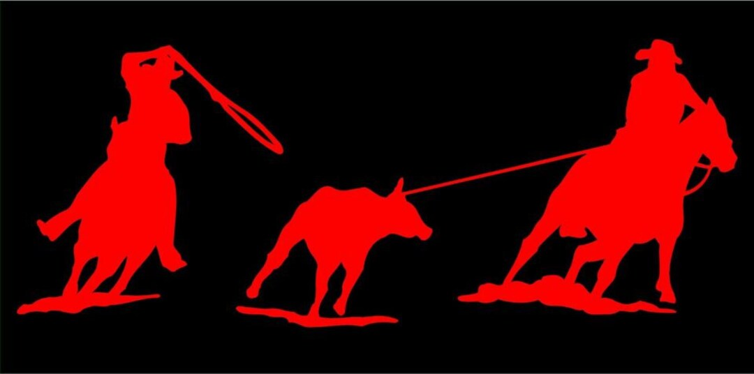 Two Team Roping Vinyl Decals Rodeo Horse Calf Contour Cut Sticker - Etsy