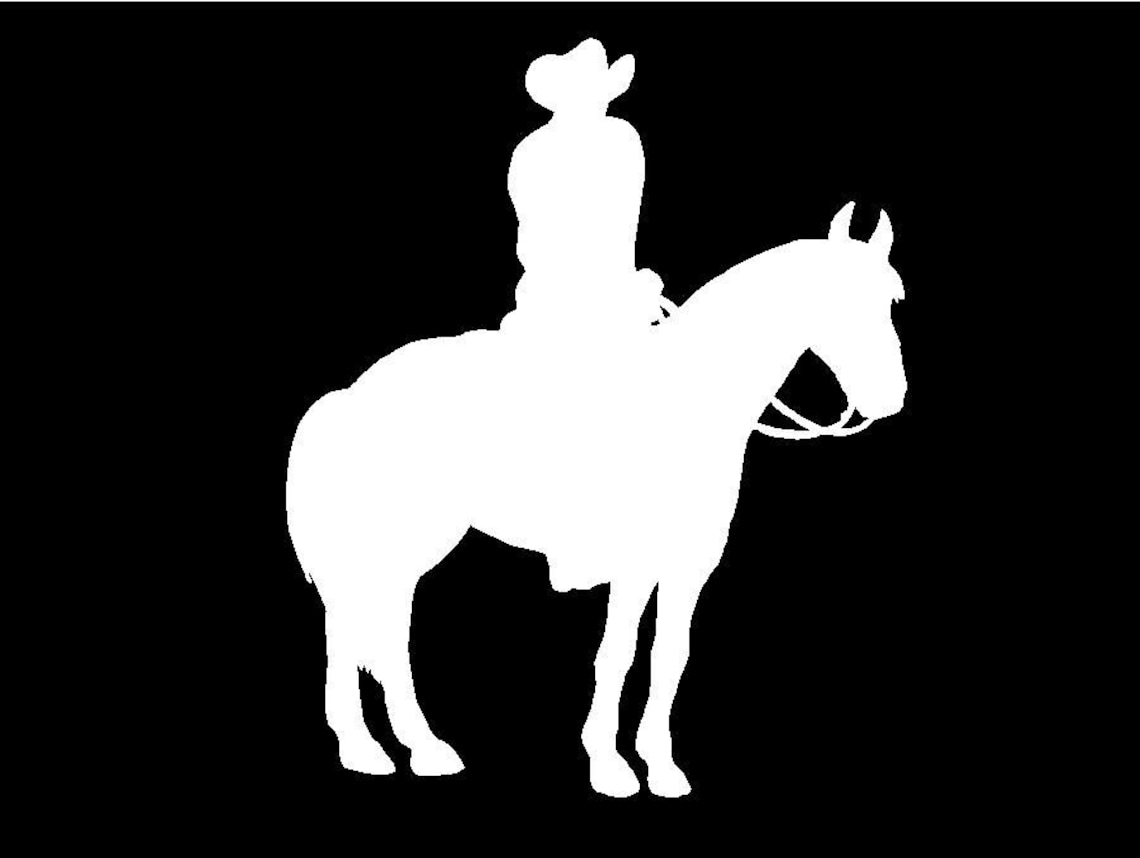 Cowboy Decal Contour Cut Vinyl Decal Equestrian Car Truck Trailer ...