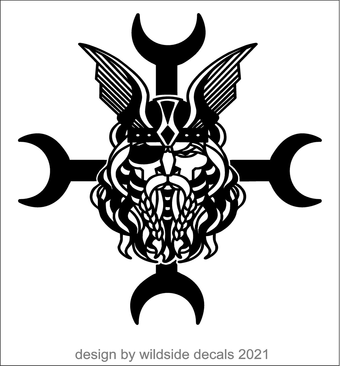 Odin Crest With Lunate Cross Decal Car Window Laptop Vinyl Nordic Norse ...