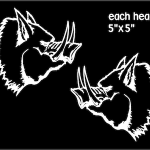 Hog Decals Hog Heads Boar Pig Mirrored Image Set Car Truck Trailer ATV ...
